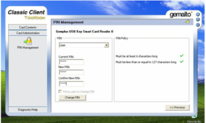 Gemalto. Changing the PIN code on Windows - certSIGN